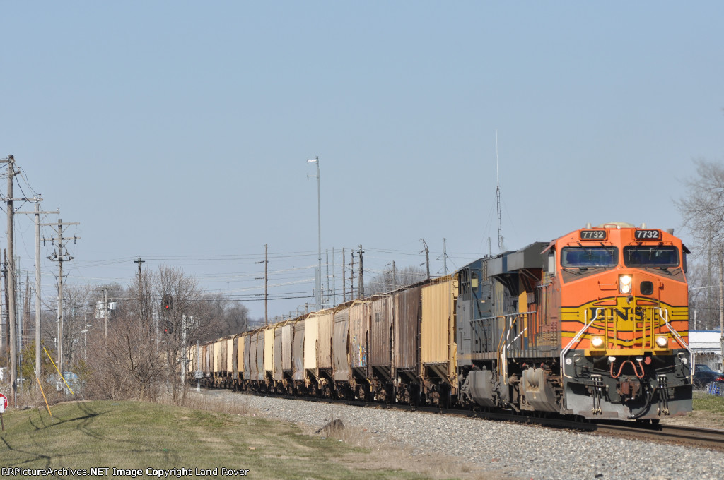 BNSF 7732 On CSX K 813 Eastbound At South Ham,Ohio